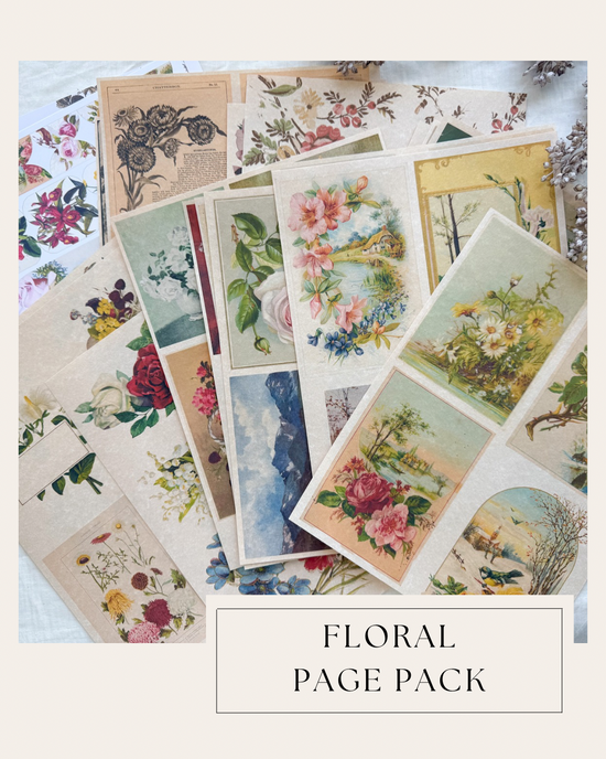 Junk Journal Page Pack- Floral – A House of Books