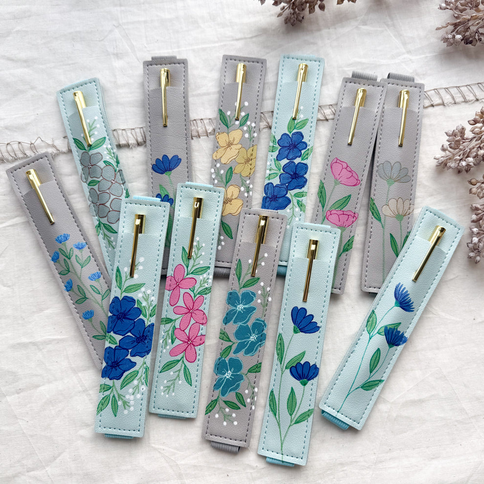 Elastic Pen Holder-Colorful Floral – A House of Books