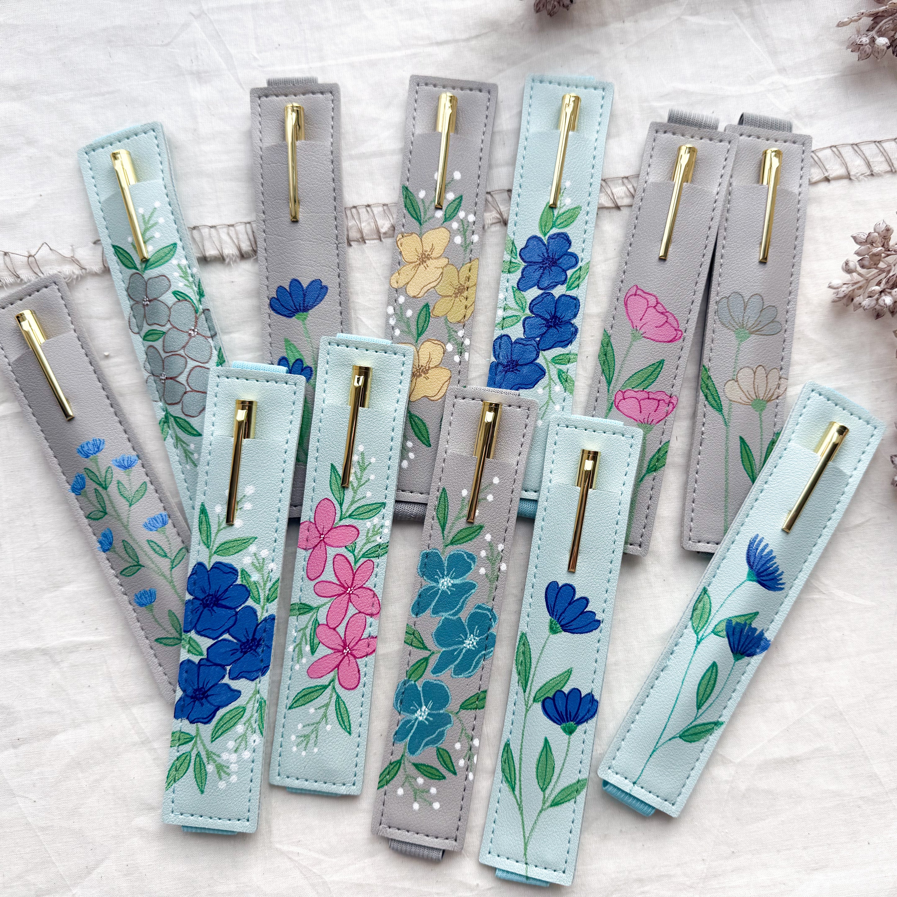 Elastic Pen Holder-Colorful Floral – A House of Books