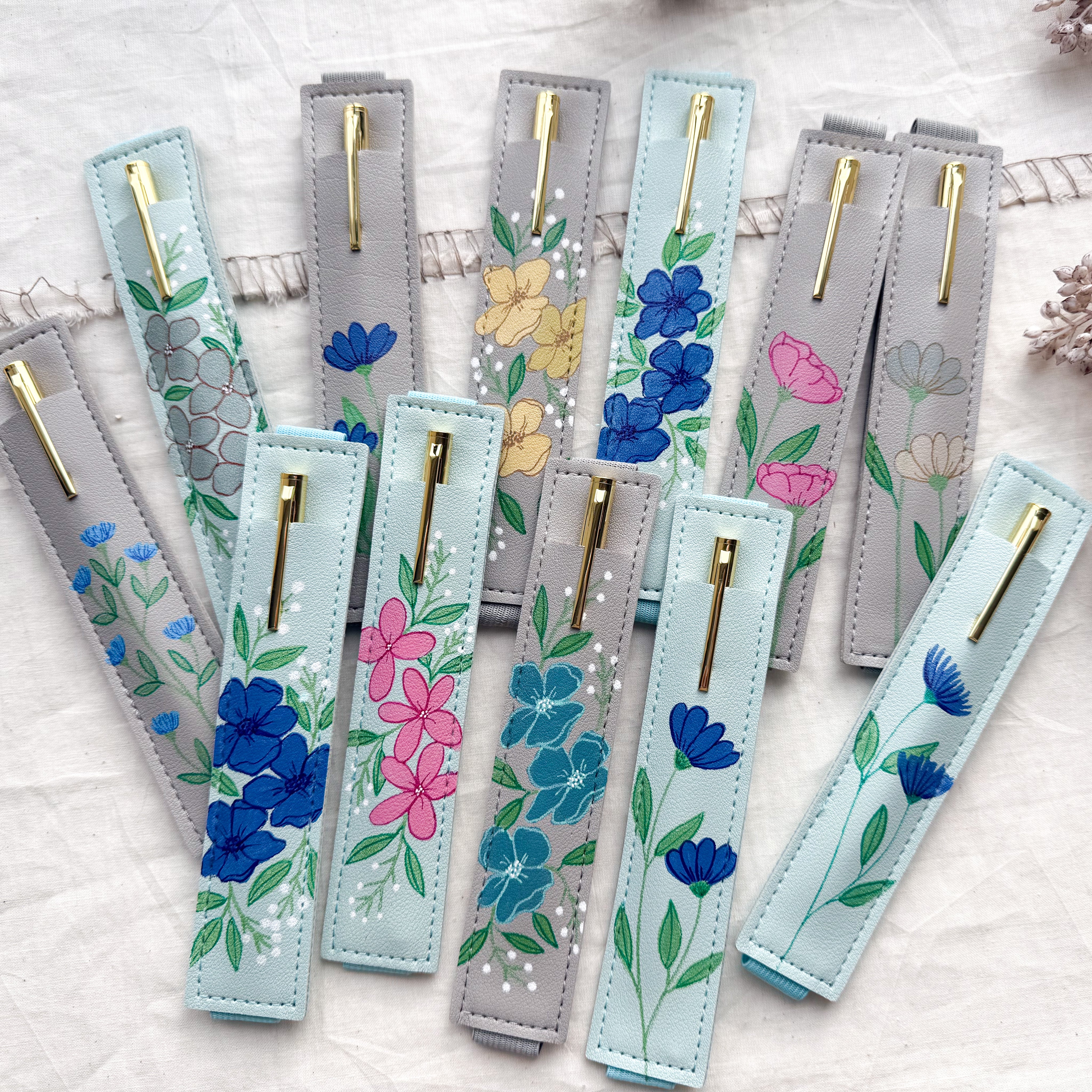 Elastic Pen Holder-Colorful Floral – A House of Books