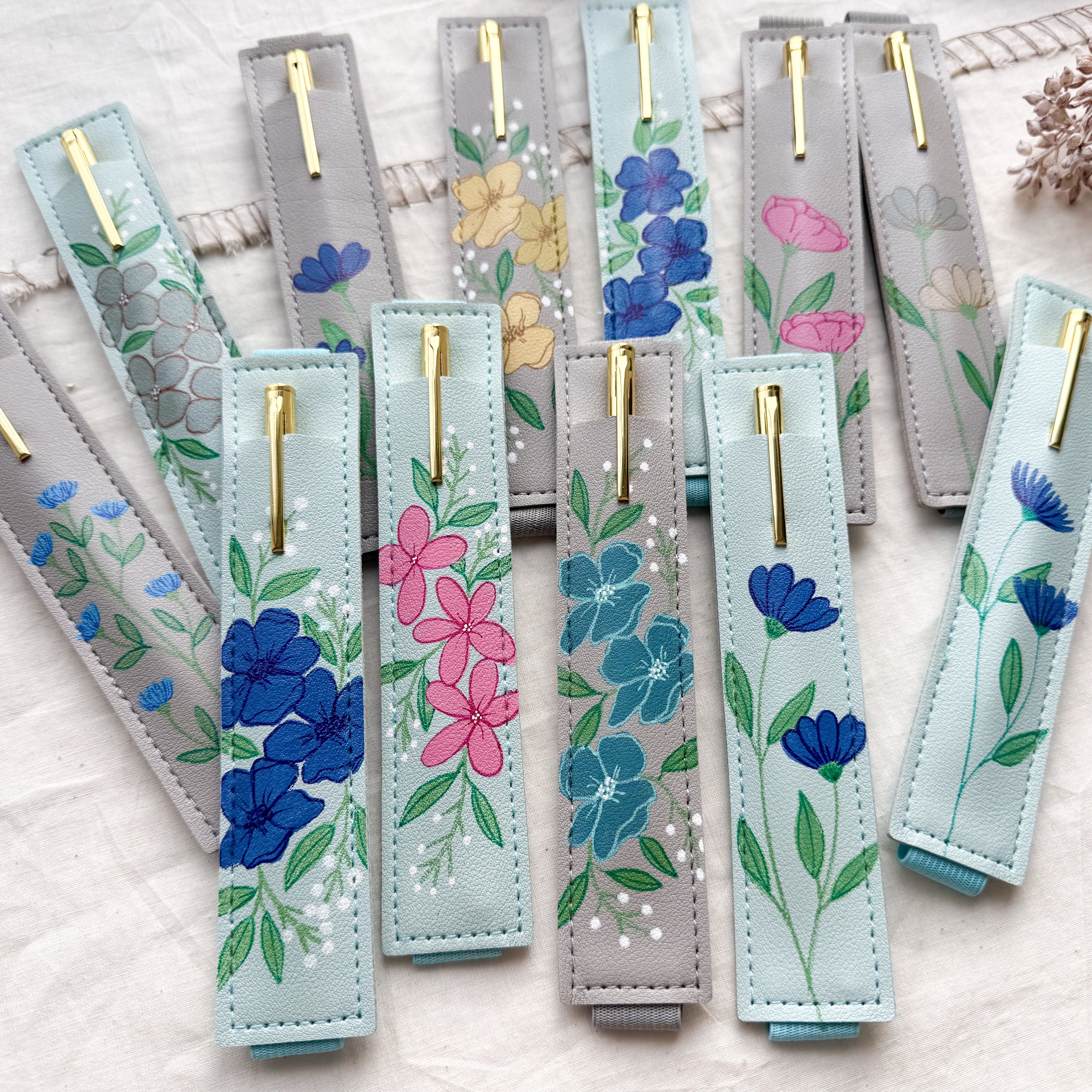 Elastic Pen Holder-Colorful Floral – A House of Books