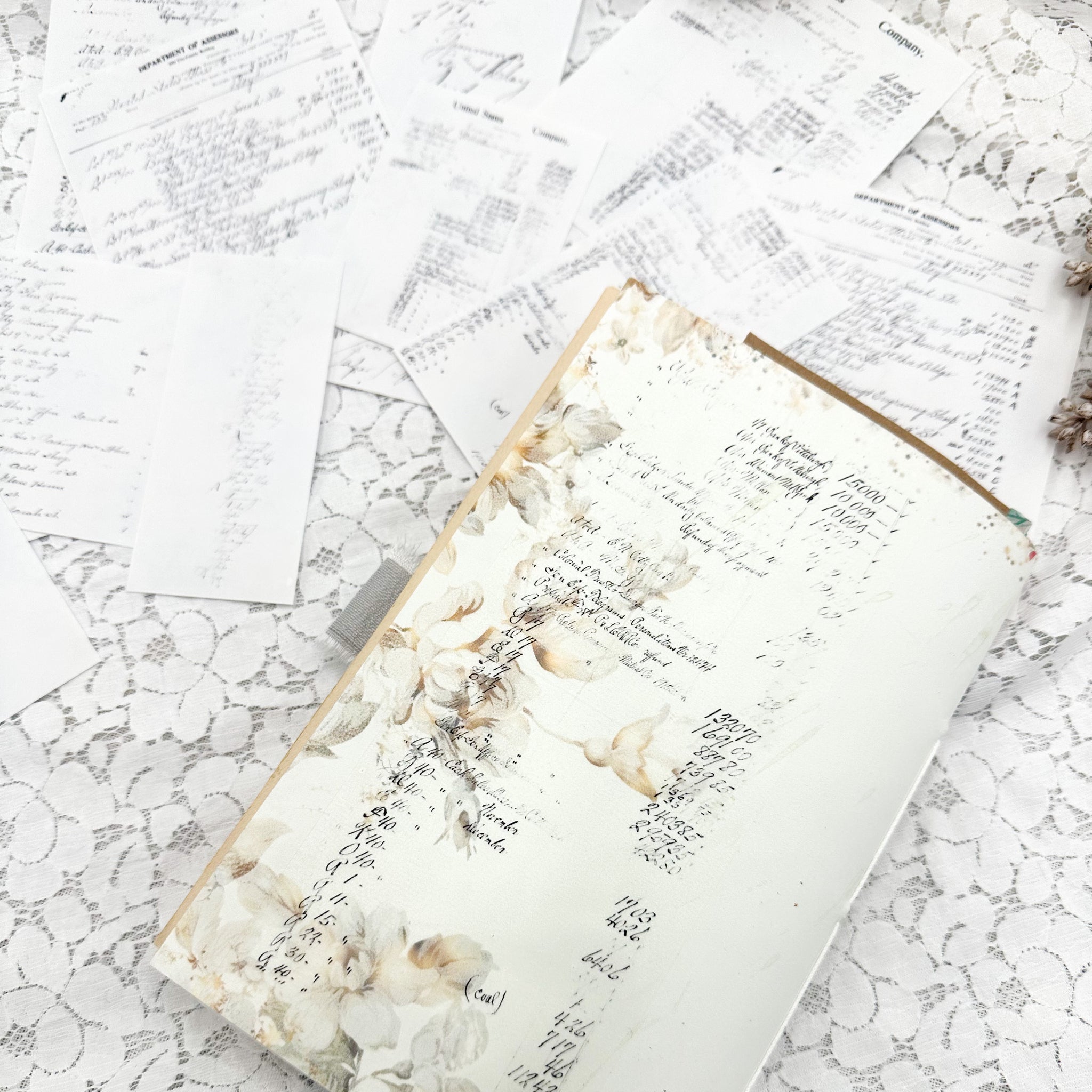 Clear Matte Stickers of Vintage Ledger Writing – A House of Books