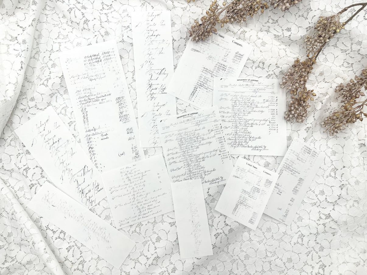 Clear Matte Stickers of Vintage Ledger Writing – A House of Books