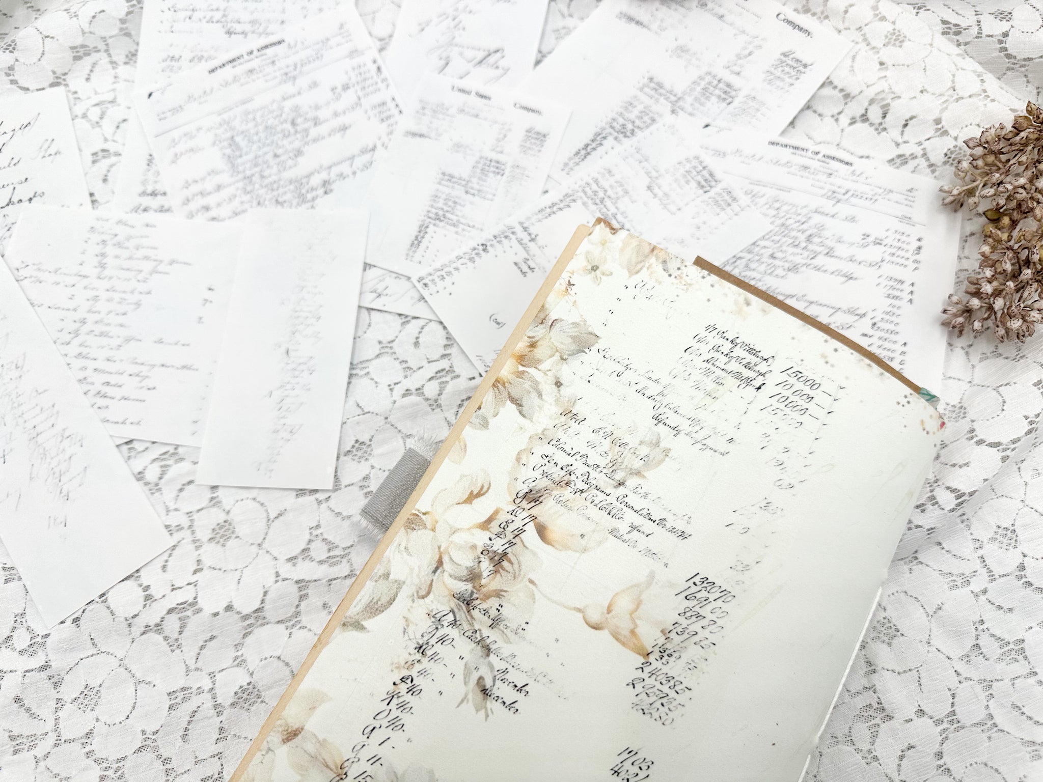 Clear Matte Stickers of Vintage Ledger Writing – A House of Books